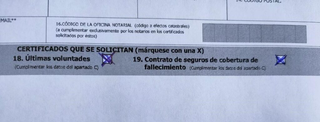 Solicitud del Certificado de Últimas Voluntades - POMPAS FUNEBRES